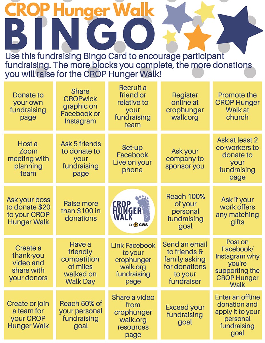 Fundraising Bingo CROP Hunger Walk Resources